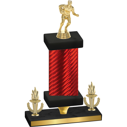 Premium Single Red Carbon Fiber Victory Rugby Trophy – Artemis Awards ...