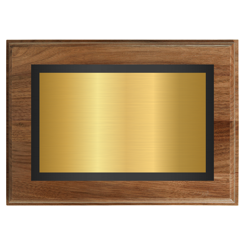 Genuine Walnut Two-Toned Full Plate Plaque with Black Background ...