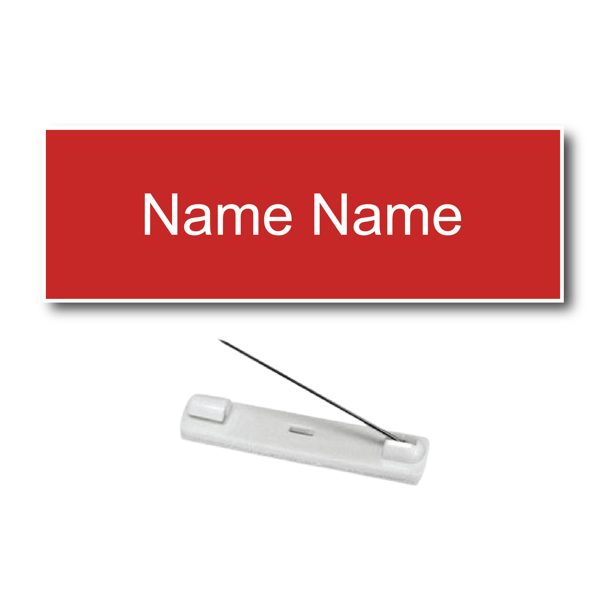 Single Color Plastic Name Badge with Pin Backing – Artemis Awards and ...
